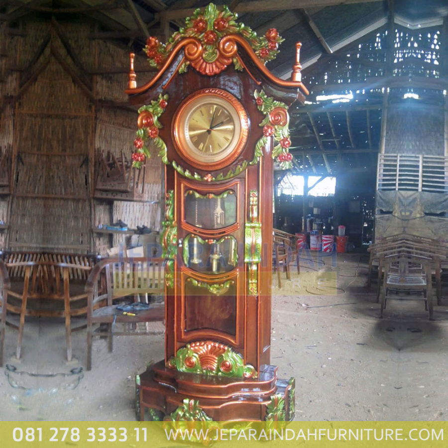 Almari Jam Hias Rahwana Terbaru | Jepara Indah Furniture