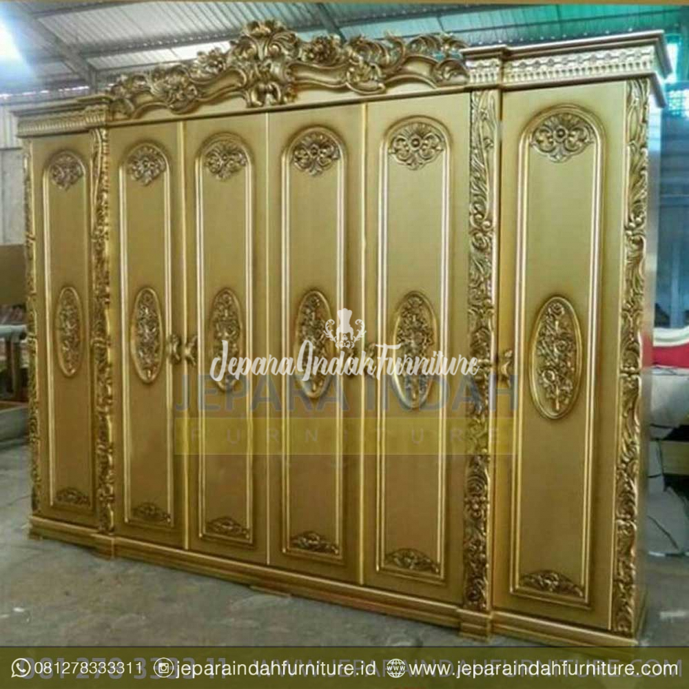 Almari Pakaian Mewah Quinza 6 Pintu | Jepara Indah Furniture